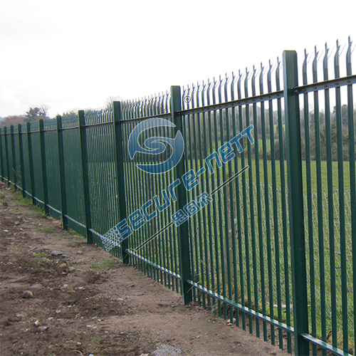 Security Palisade Fence with Corrugated Pales and Anti-Climbing Topping